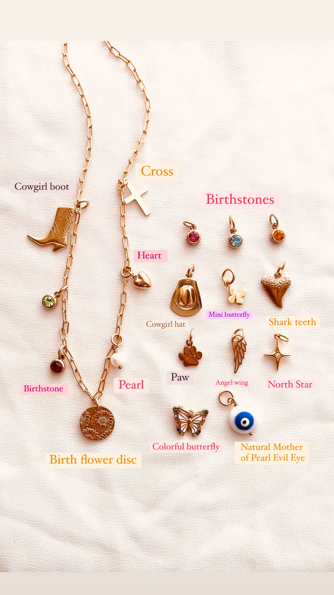 Stories Charm Necklace - GOLD – Coco Wagner Design