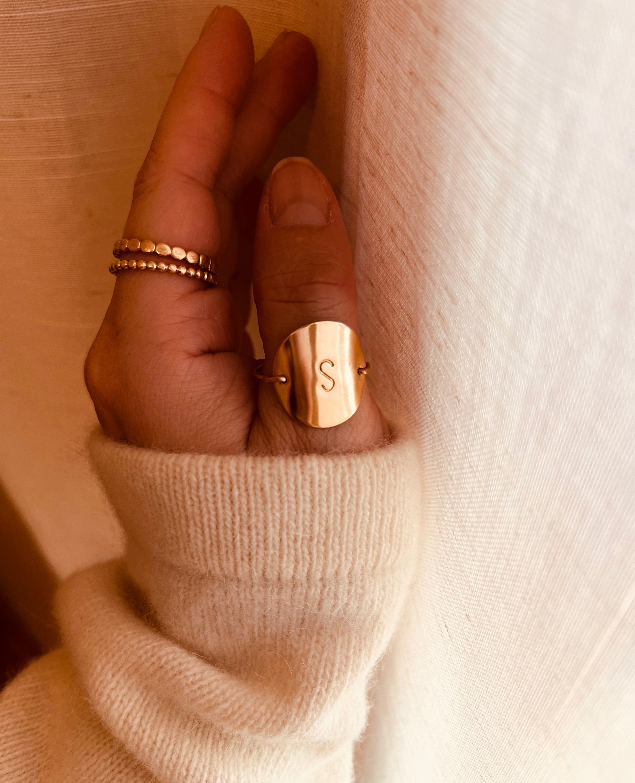 Initial Disc Ring 3/4” – Coco Wagner Design