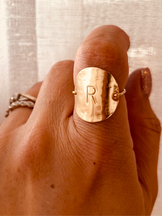 Initial Disc Ring 3/4” – Coco Wagner Design