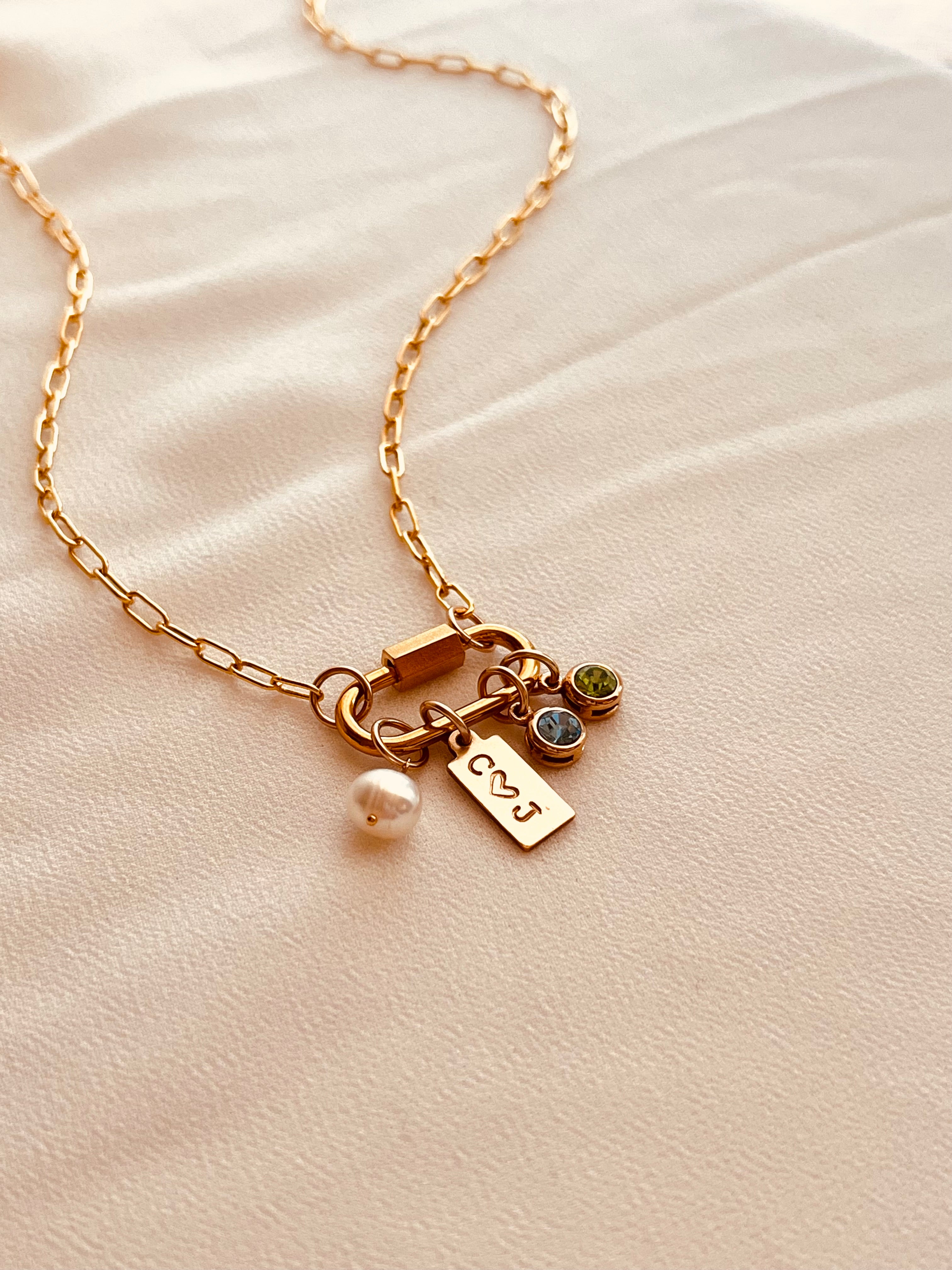 Waterproof Gold Charm Necklace – Personalized Necklace for Mom – Coco ...