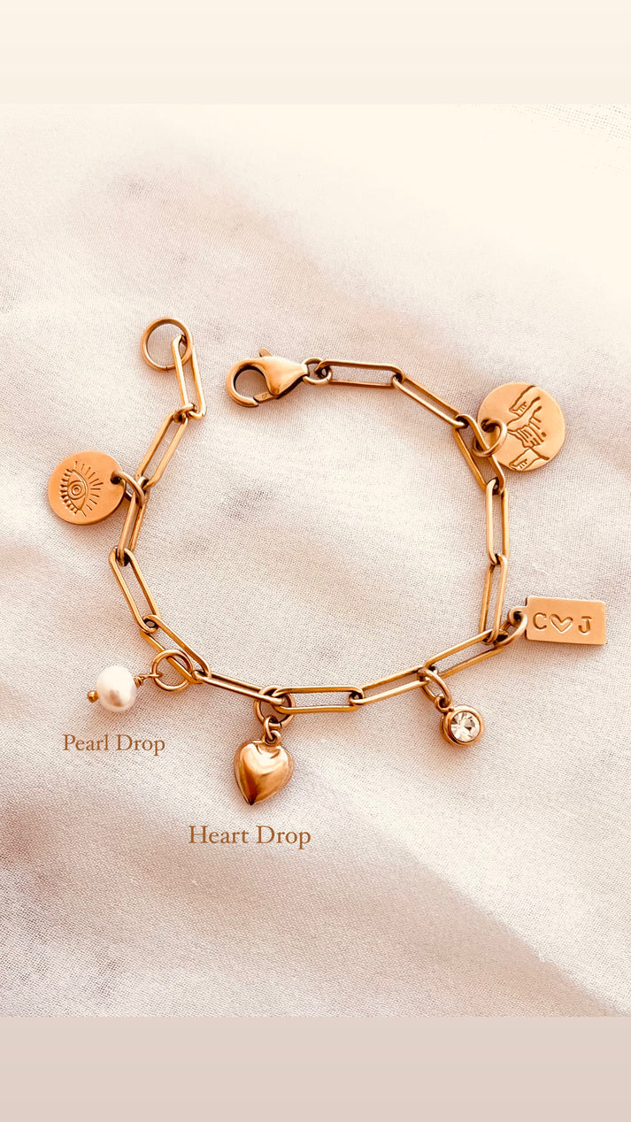 Personalized Gold Charm Bracelet | Build Your Own Story Bracelet – Coco ...