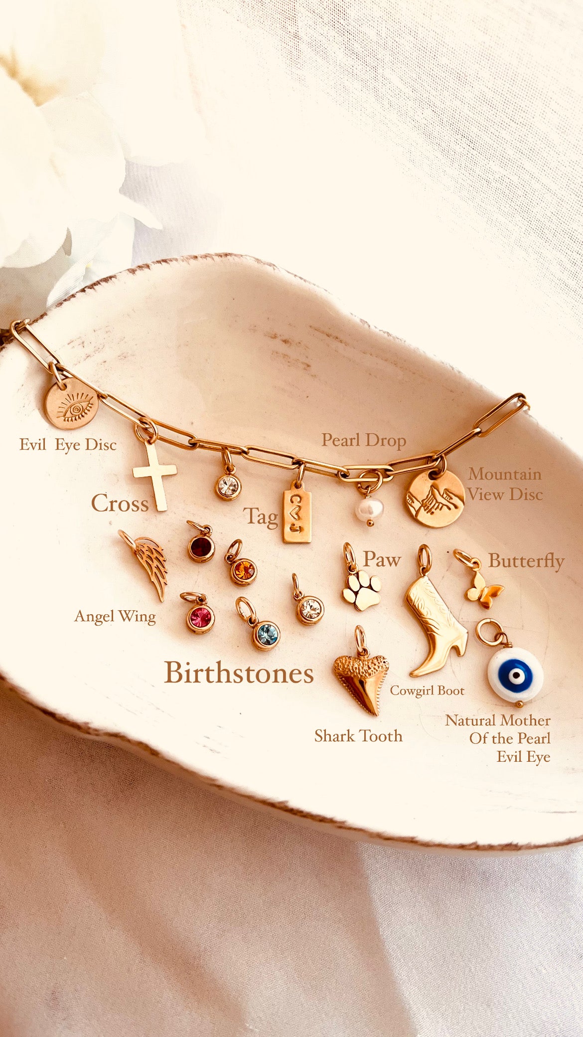 Personalized Gold Charm Bracelet | Build Your Own Story Bracelet – Coco ...