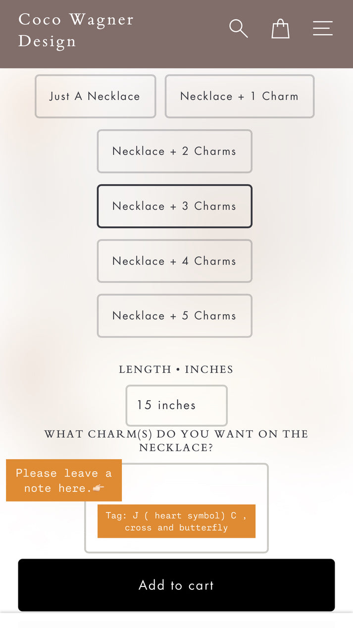 Charm Necklace - Gold – Coco Wagner Design